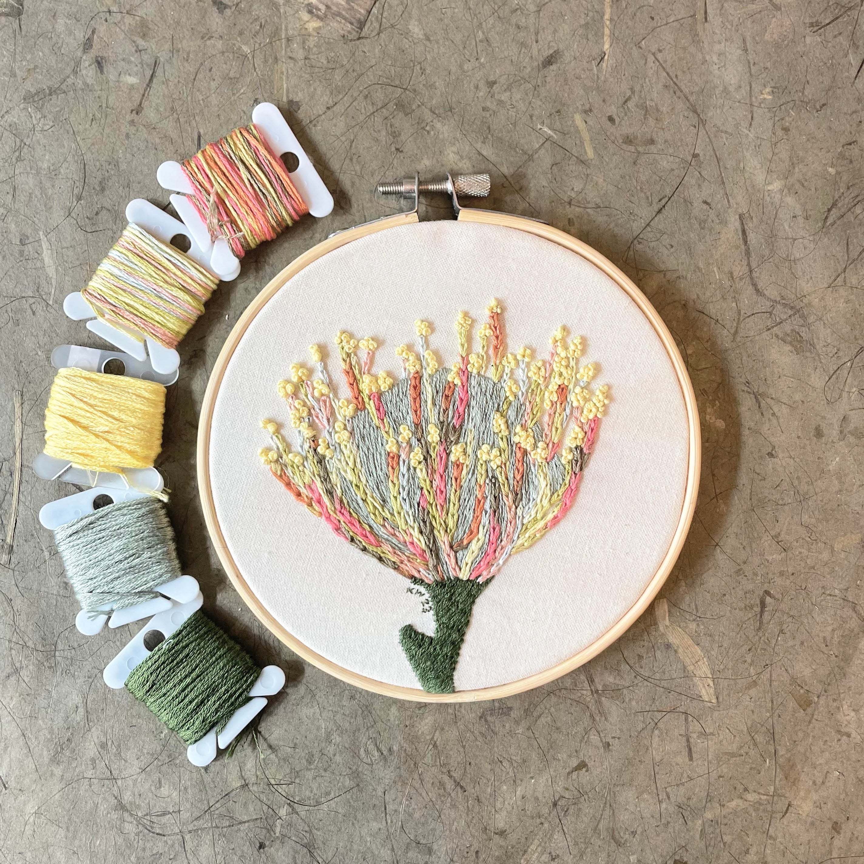 Protea Embroidery Kit | Kate Wyatt | Fine Art